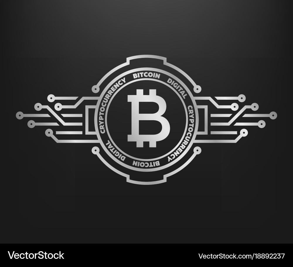 Bitcoin abstract silver symbol internet money Vector Image