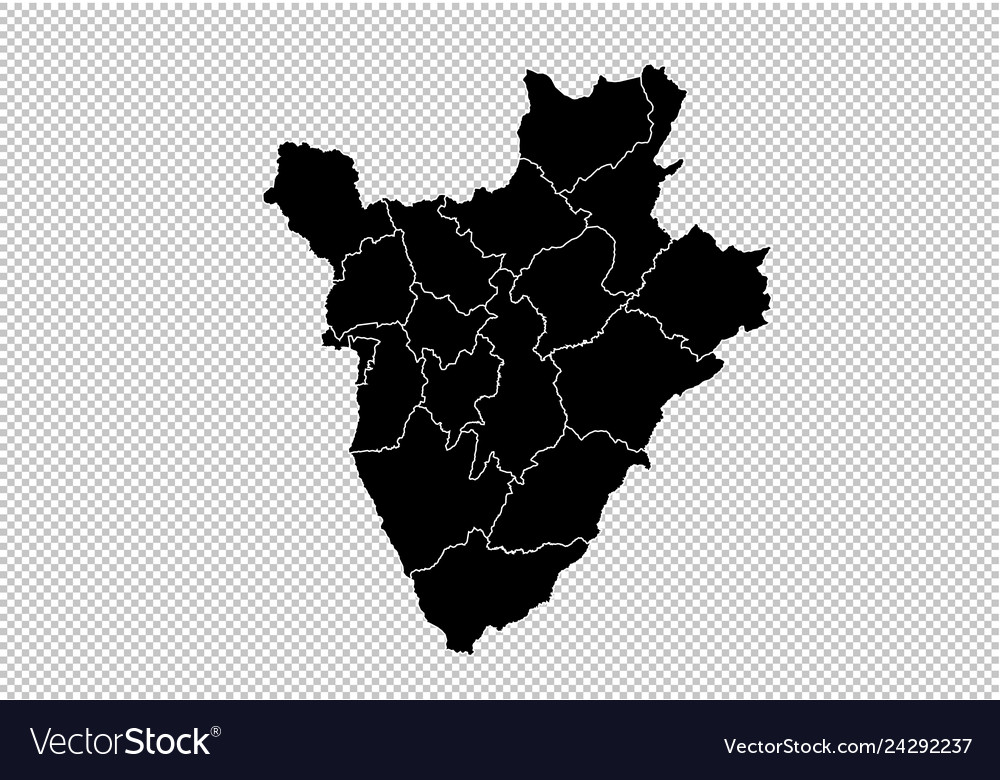 Burundi map - high detailed black Royalty Free Vector Image Burundi map - high detailed black Royalty Free Vector Image