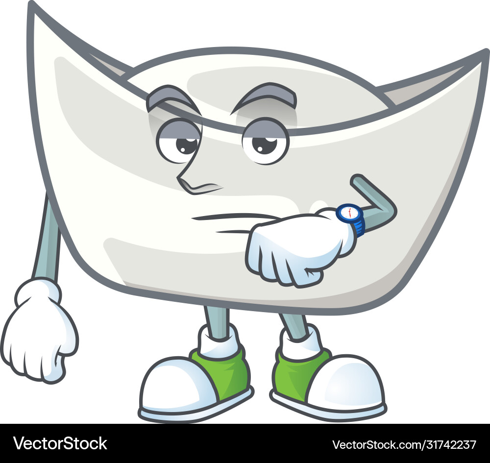 Cartoon character design chinese silver ingot Vector Image