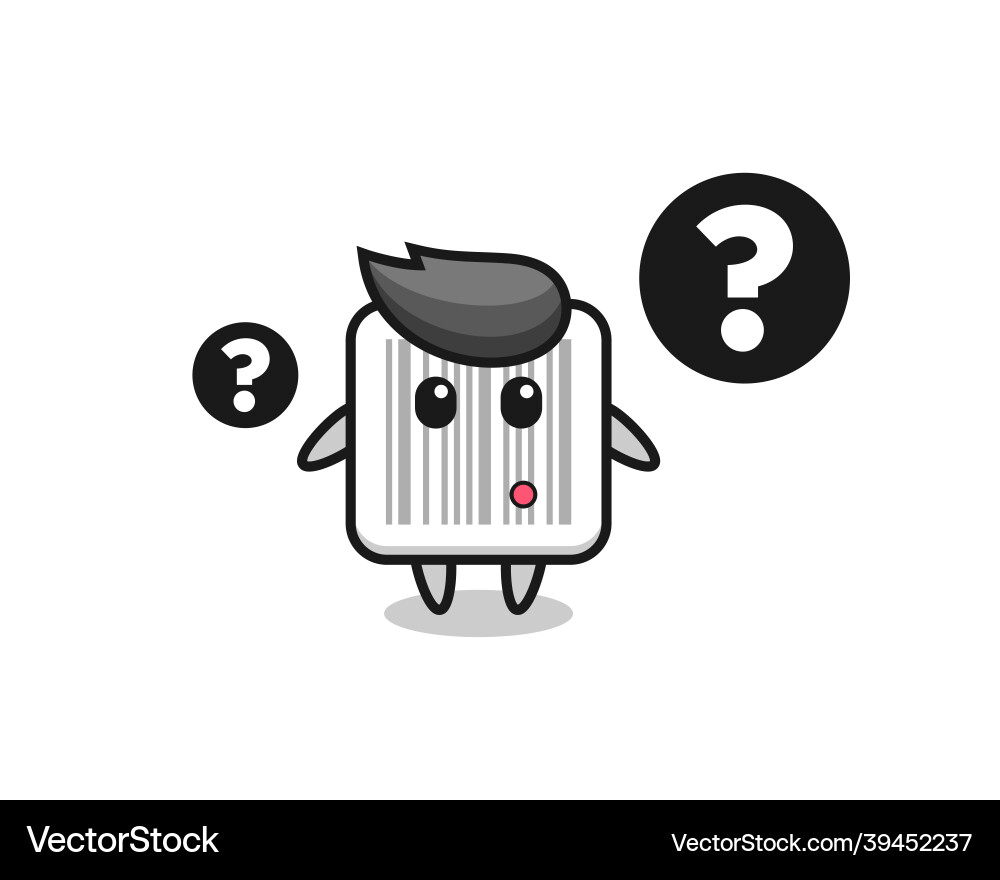 Cartoon of barcode with the question mark Vector Image