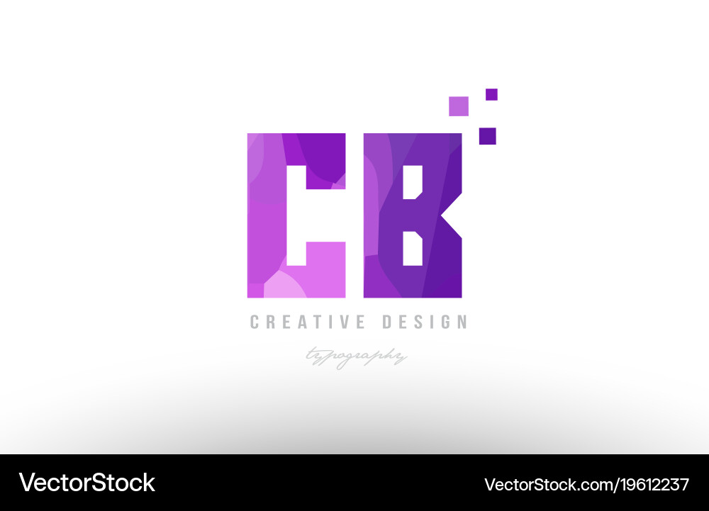 Cb c b pink alphabet letter logo combination Vector Image