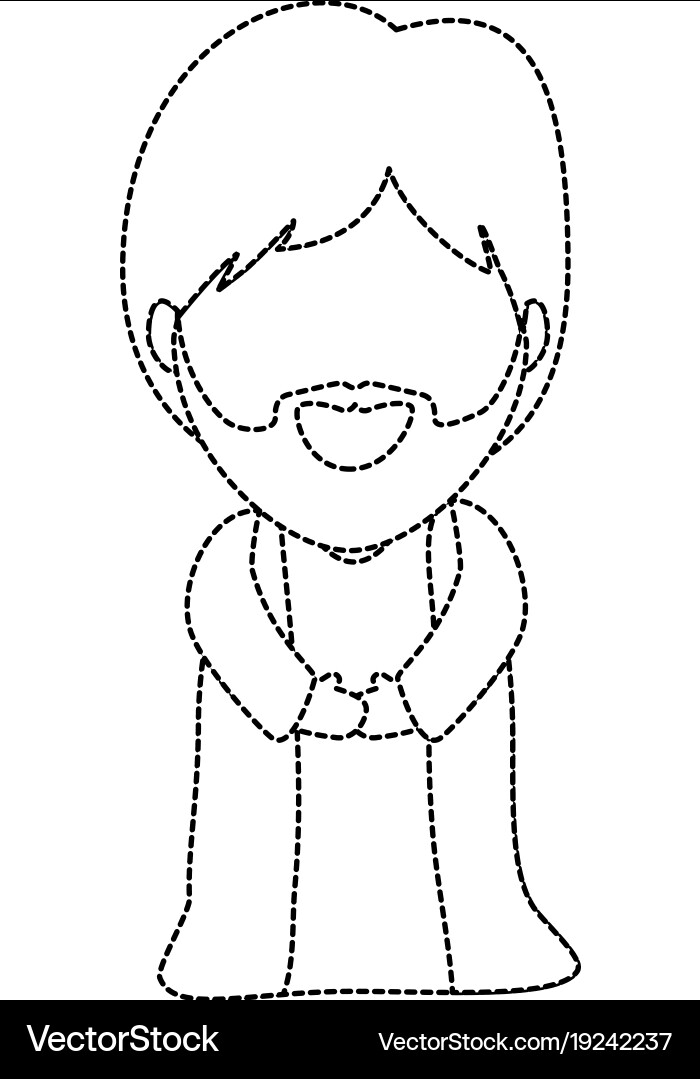 Cute saint joseph character Royalty Free Vector Image