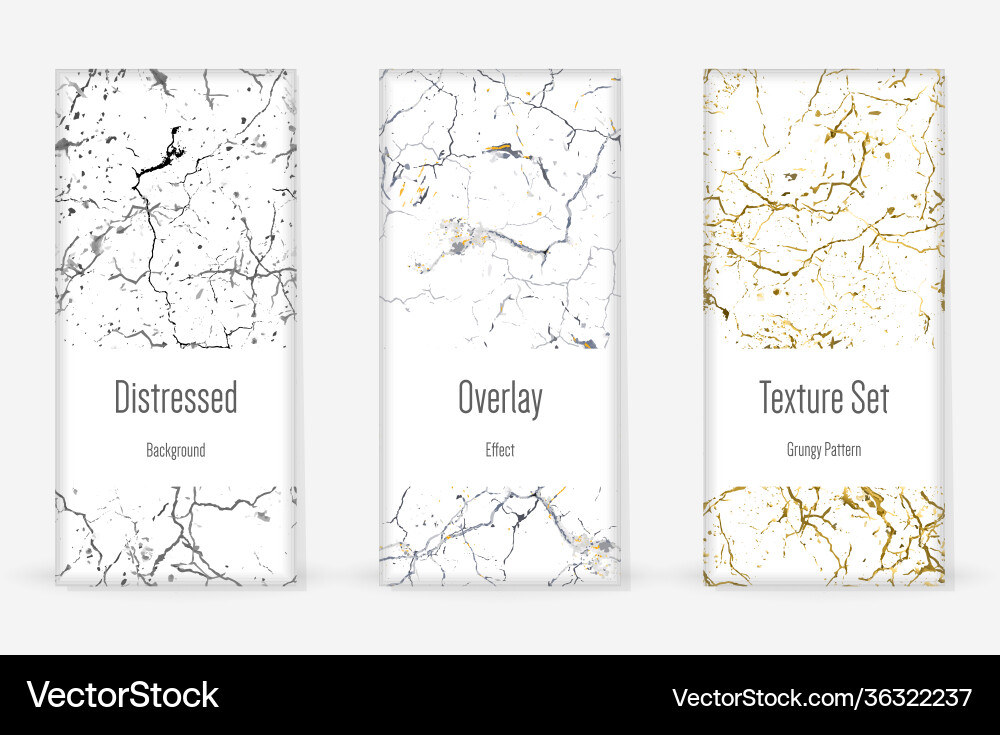 Distress grunge texture set scratched dirt print Vector Image