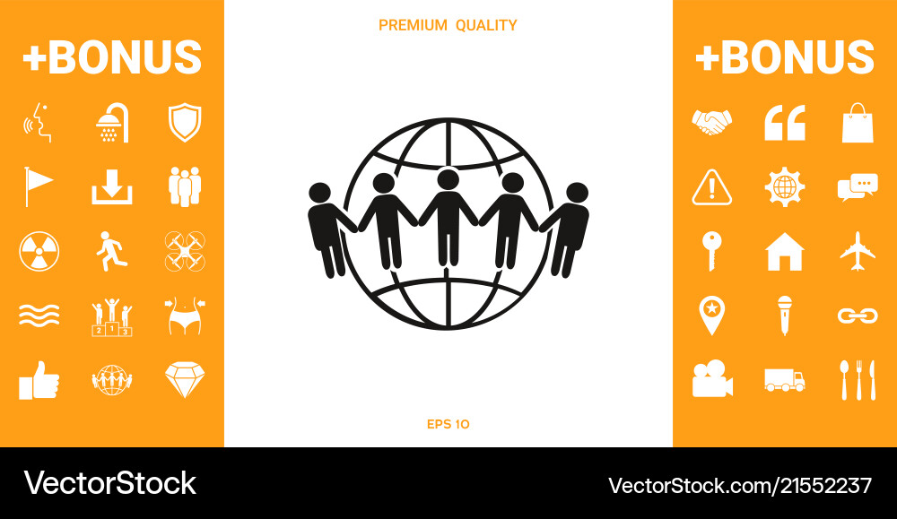 Earth icon communication around the world concept Vector Image