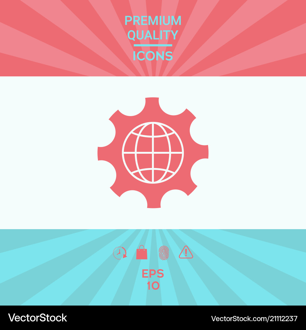 Globe of the earth inside a gear or cog setting Vector Image