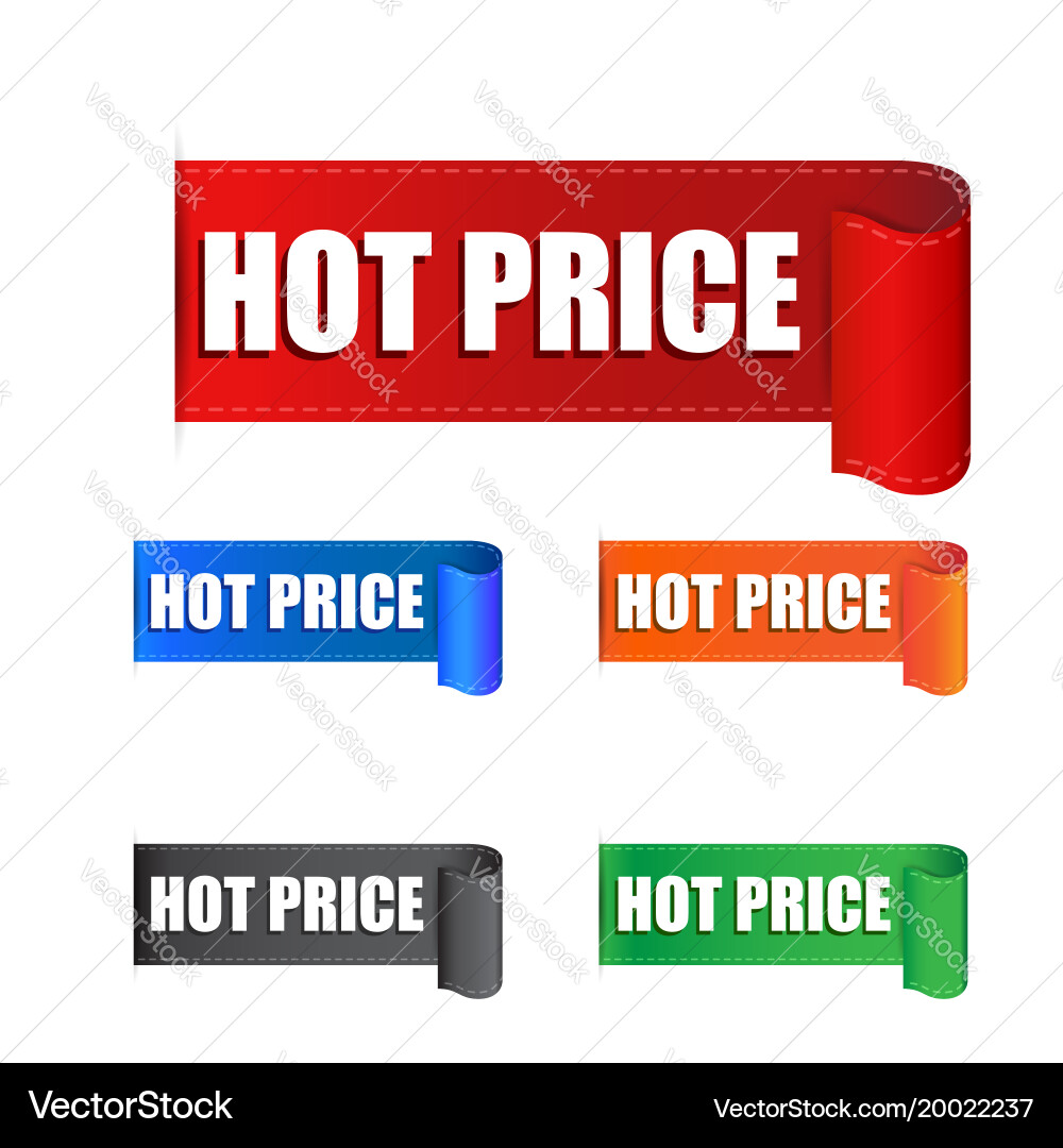 Hot price sticker label on white background Vector Image