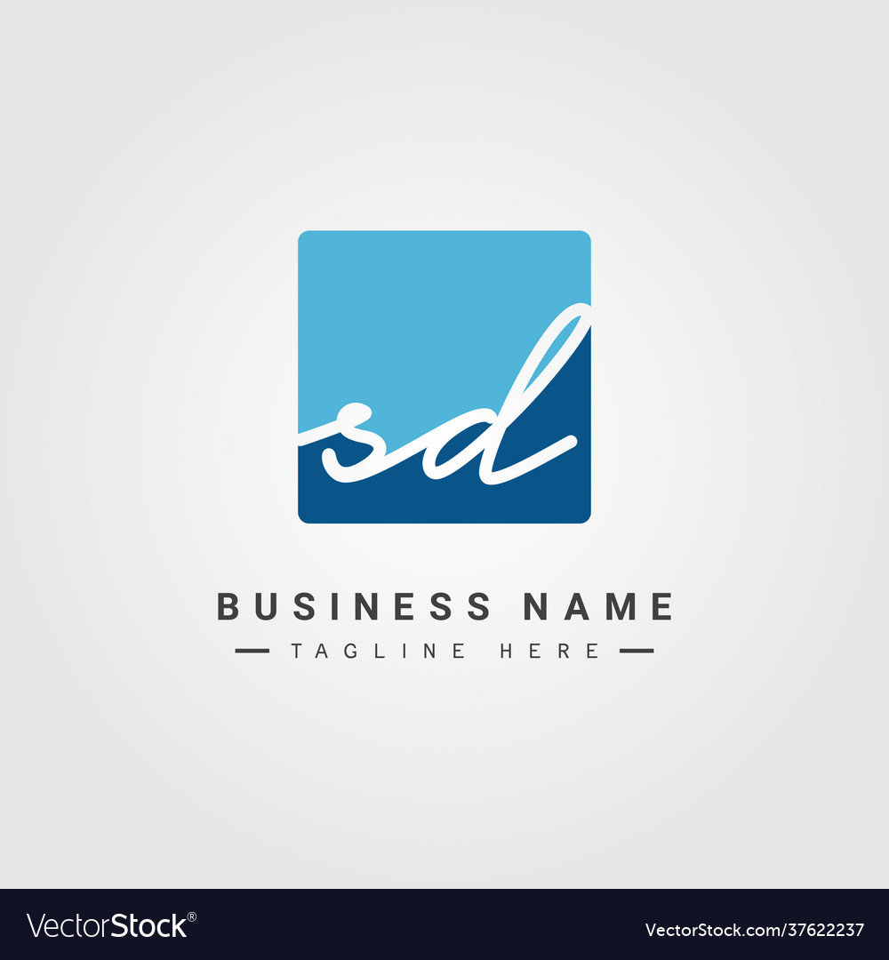 Initial letter sd logo - simple Royalty Free Vector Image