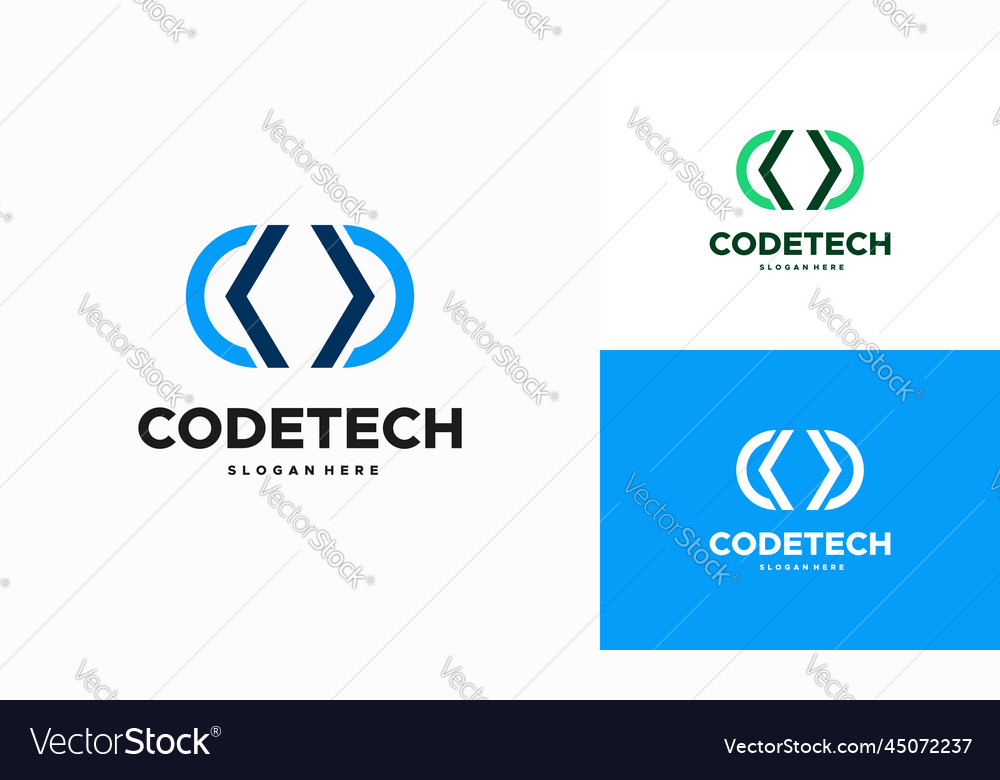 Modern coding logo designs concept programmer Vector Image Modern coding logo designs concept programmer Vector Image