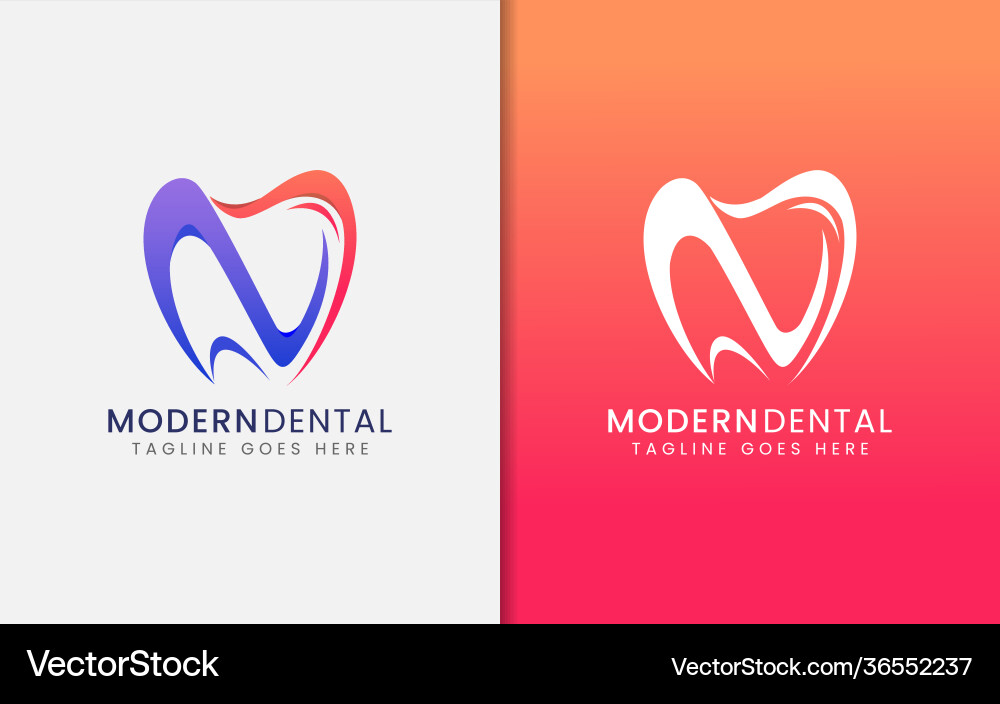 Modern dental logo design abstract purple Vector Image