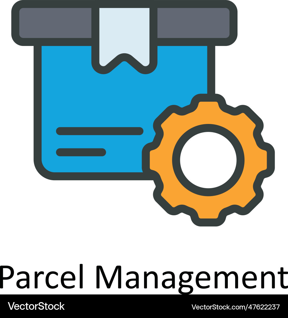 Parcel management fill outline icon desig Vector Image