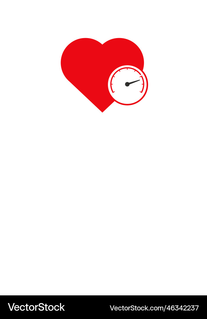 Red heart with measurement sensor Royalty Free Vector Image
