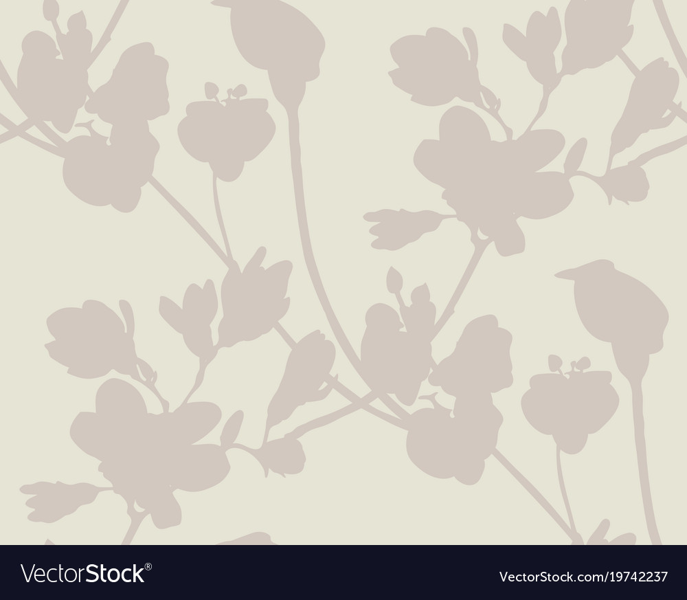 Subtle seamless pattern with drawn flowers plants Vector Image