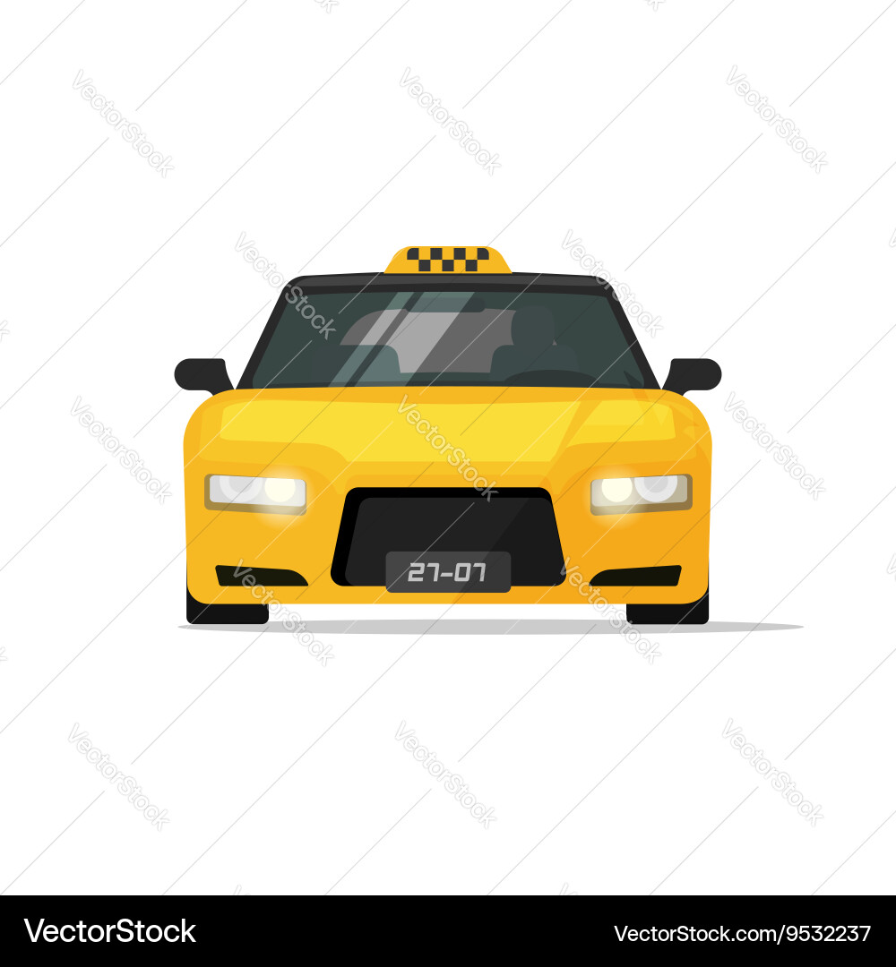 Taxi car isolated luxury front view Royalty Free Vector