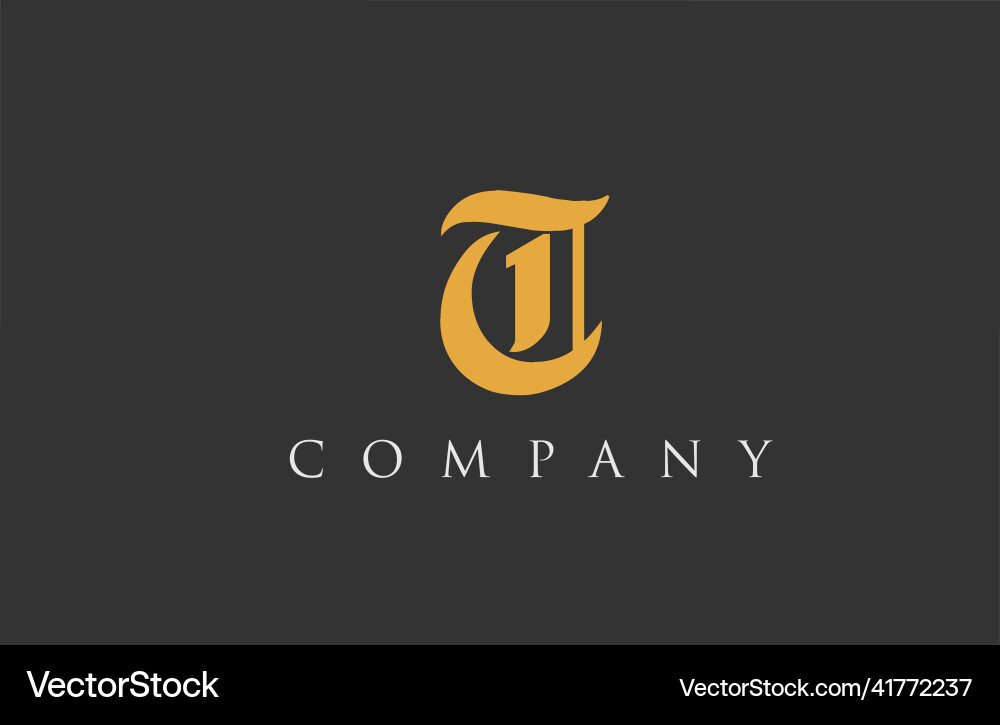 Vintage letter t alphabet design creative logo Vector Image