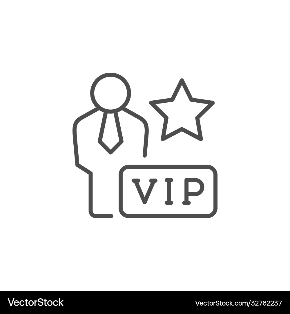 Vip person line outline icon Royalty Free Vector Image
