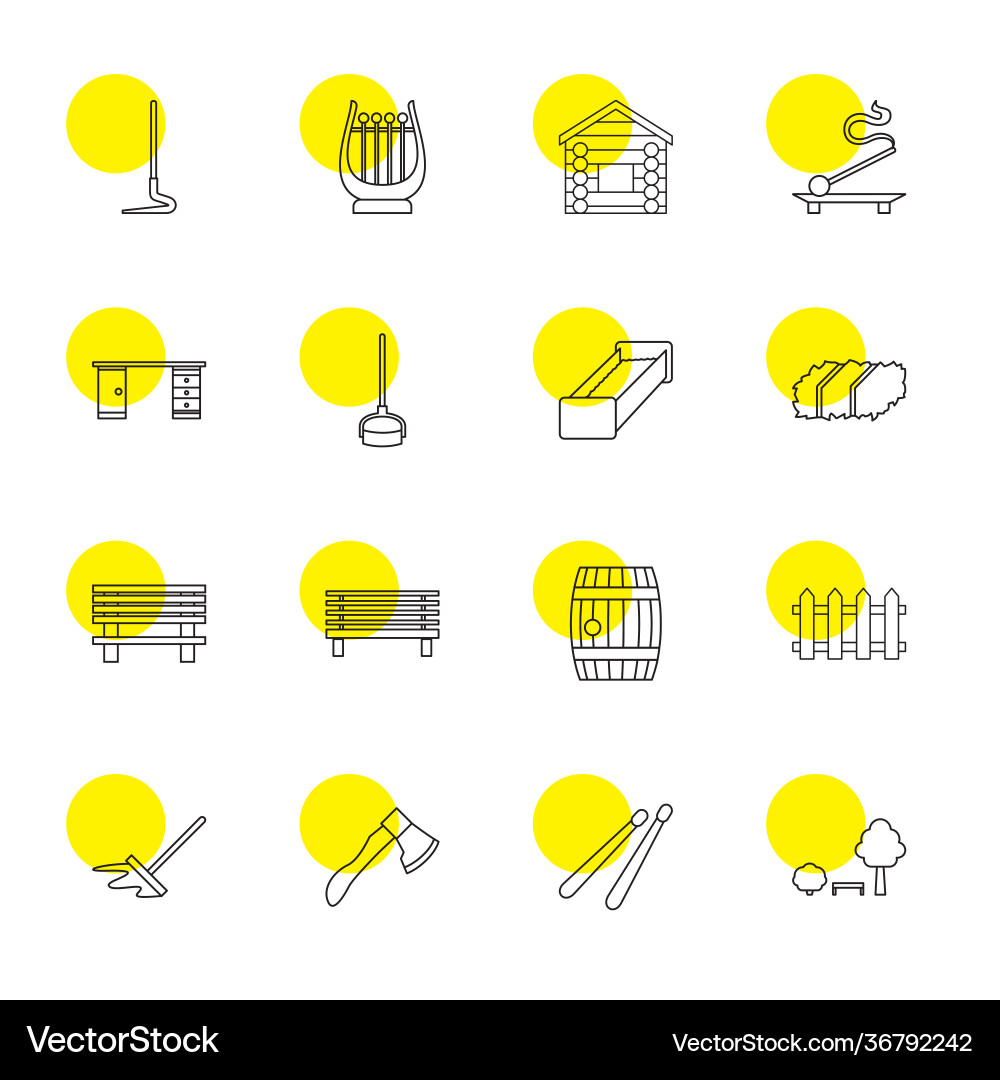 16 wooden icons Royalty Free Vector Image - VectorStock