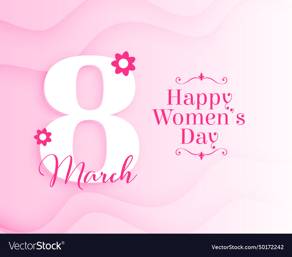 8th March International Womens Day Wishes Vector Image