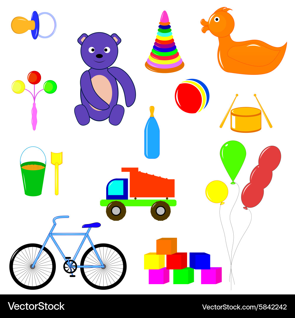 Baby items and toys Royalty Free Vector Image - VectorStock