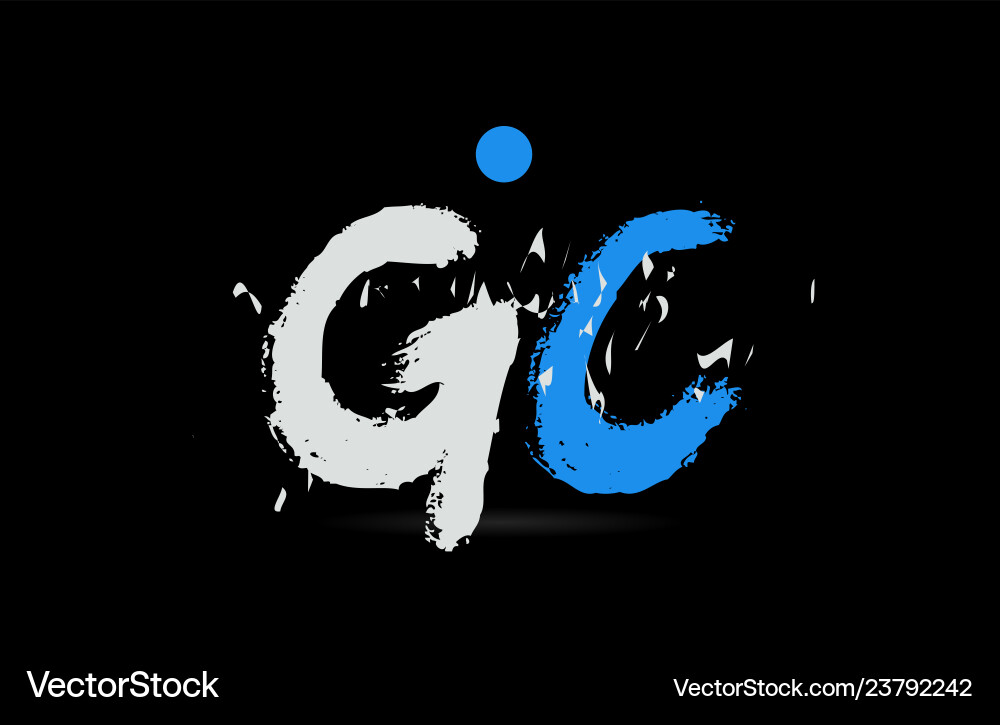 Blue white alphabet letter combination gc g c Vector Image