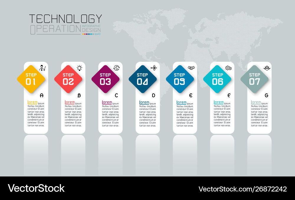 Business infographic with ten steps Royalty Free Vector