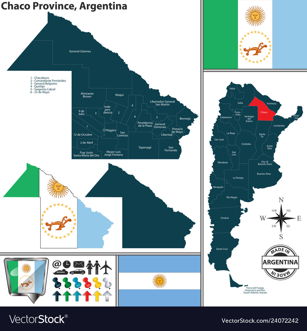 Map Chaco Province Argentina Royalty Free Vector Image