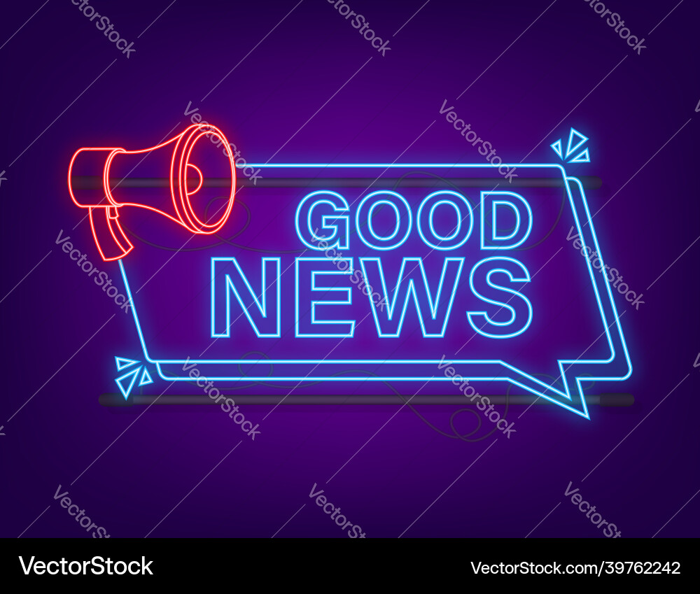 Megaphone with good news banner web Royalty Free Vector