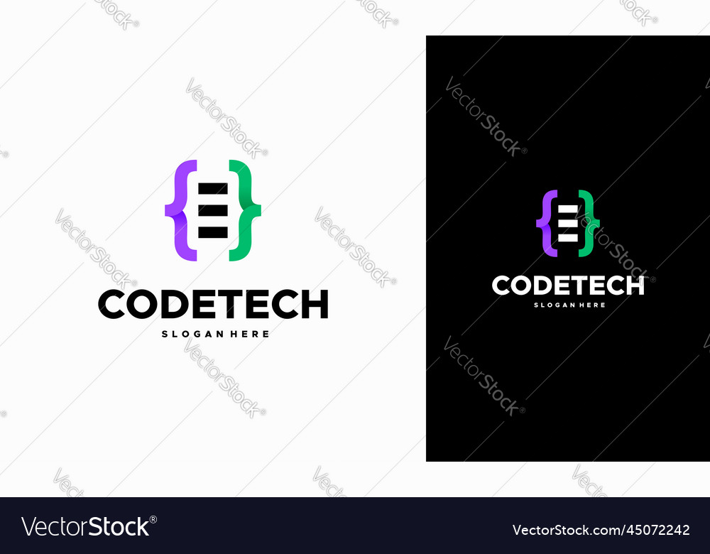 Modern coding logo designs concept programmer Vector Image