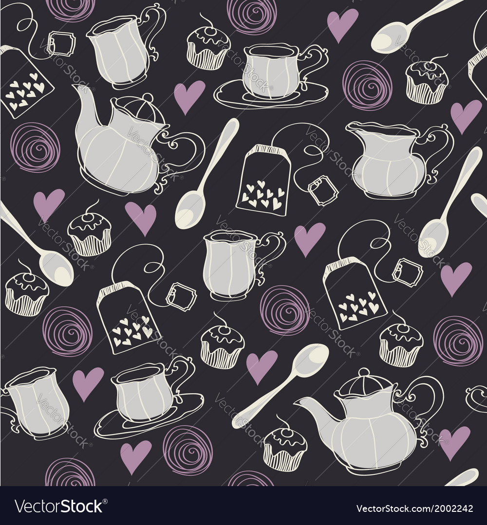 Seamless sweet tea pattern Royalty Free Vector Image