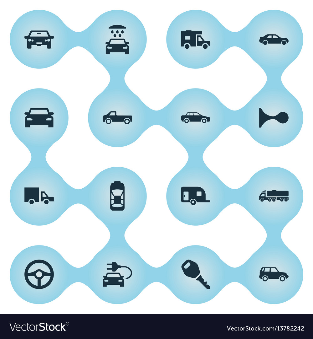 Set of simple auto icons Royalty Free Vector Image