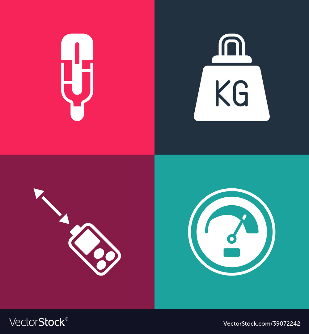 Set pop art speedometer laser distance measurer Vector Image Set pop art speedometer laser distance measurer Vector Image