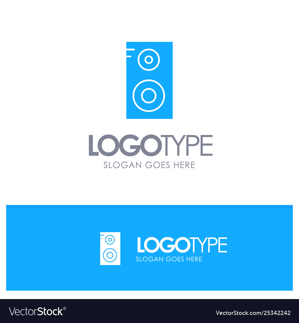 Study music class school blue solid logo Vector Image