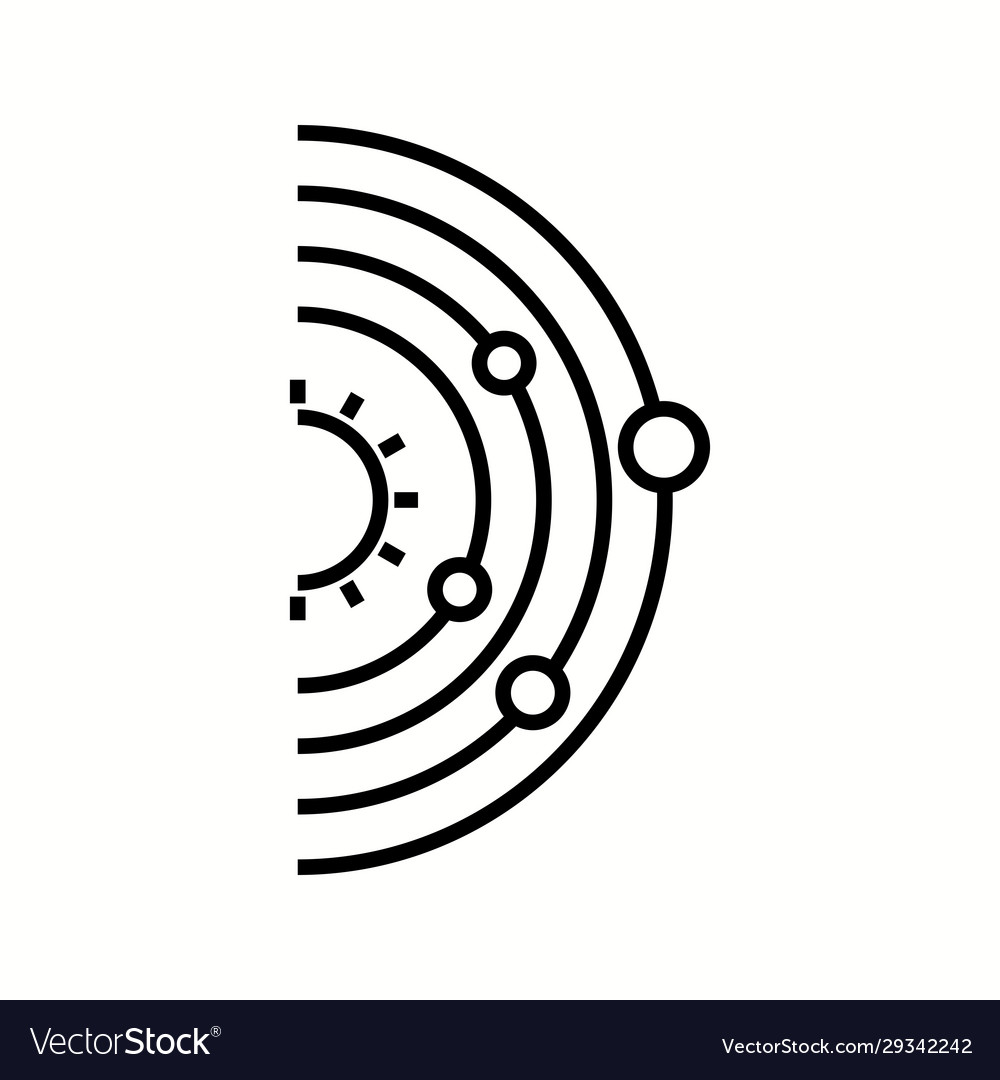 Unique solar system line icon Royalty Free Vector Image Unique solar system line icon Royalty Free Vector Image