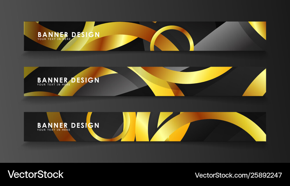 Abstract circle banner fancy golden Royalty Free Vector