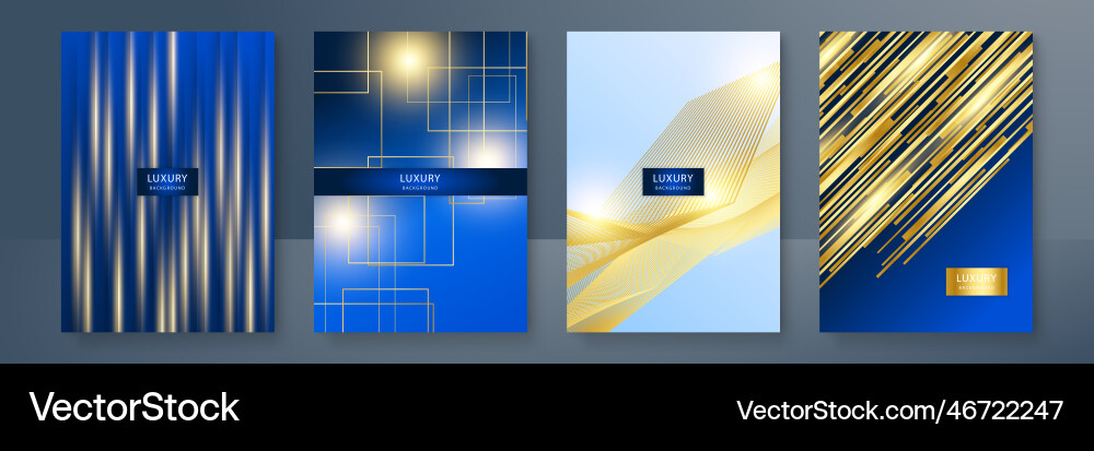 Abstract luxury blue gold line metallic direction Vector Image