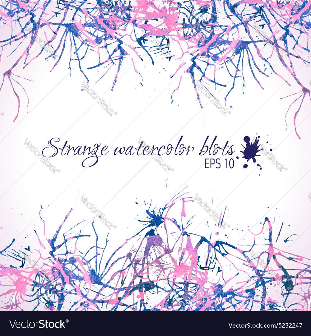 Abstract pink and blue watercolor blobs Royalty Free Vector