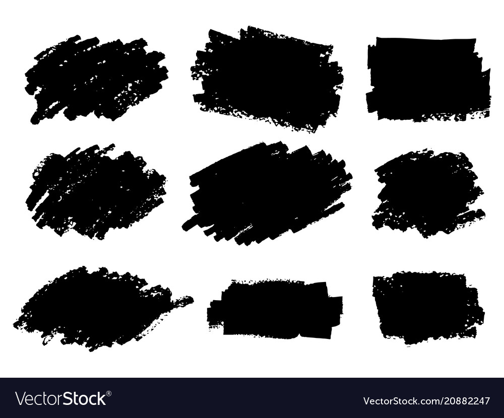 Black paint ink brush stroke brush line Royalty Free Vector
