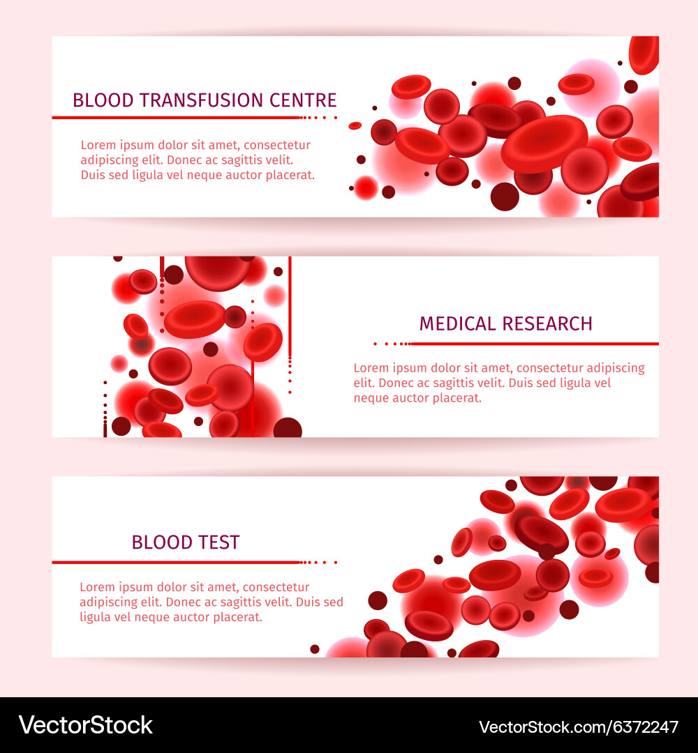 Blood cells Medical banners set Royalty Free Vector Image