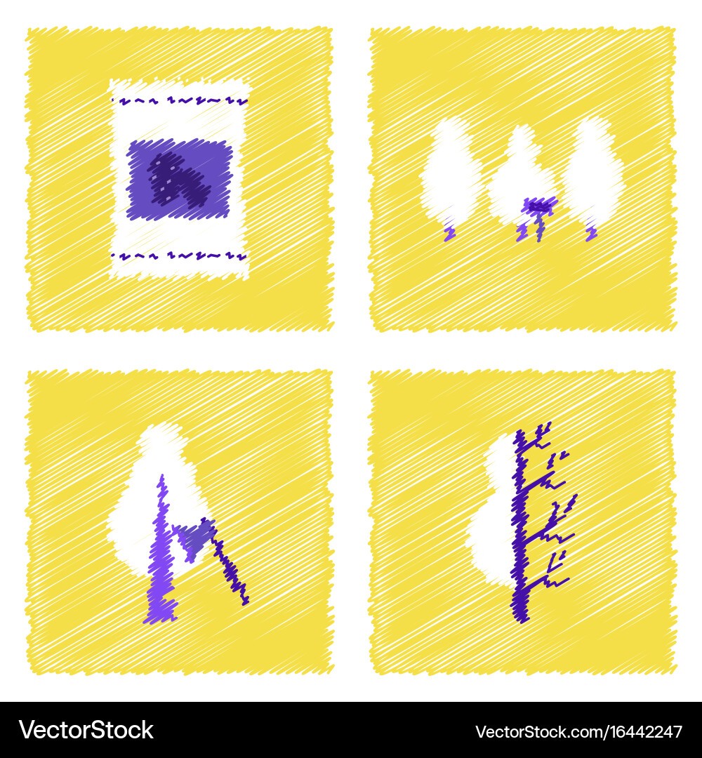 Collection flat shading style icons ecology Vector Image