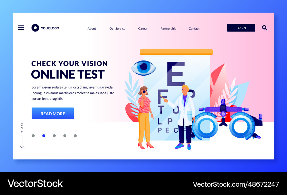 Eyesight check and eye care concept doctor Vector Image