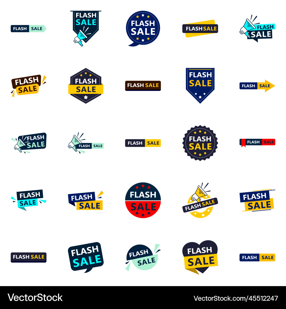 Flash sale 25 eye catching designs for increased Vector Image