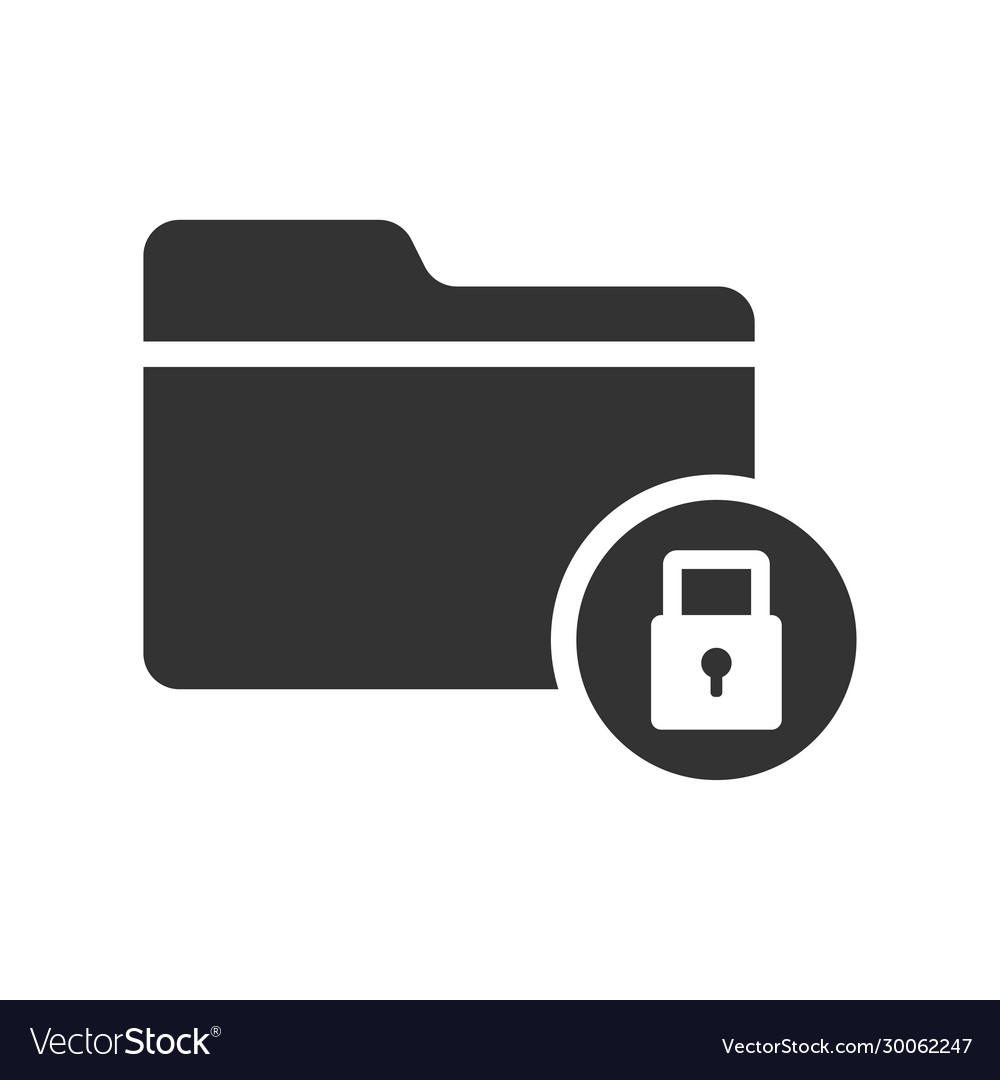 Folder lock icon Royalty Free Vector Image - VectorStock
