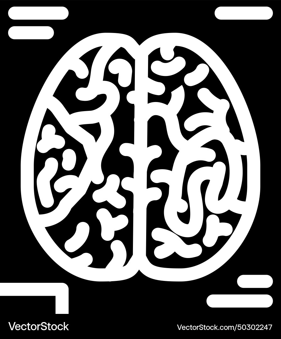 Functional mri neuroscience neurology glyph icon Vector Image