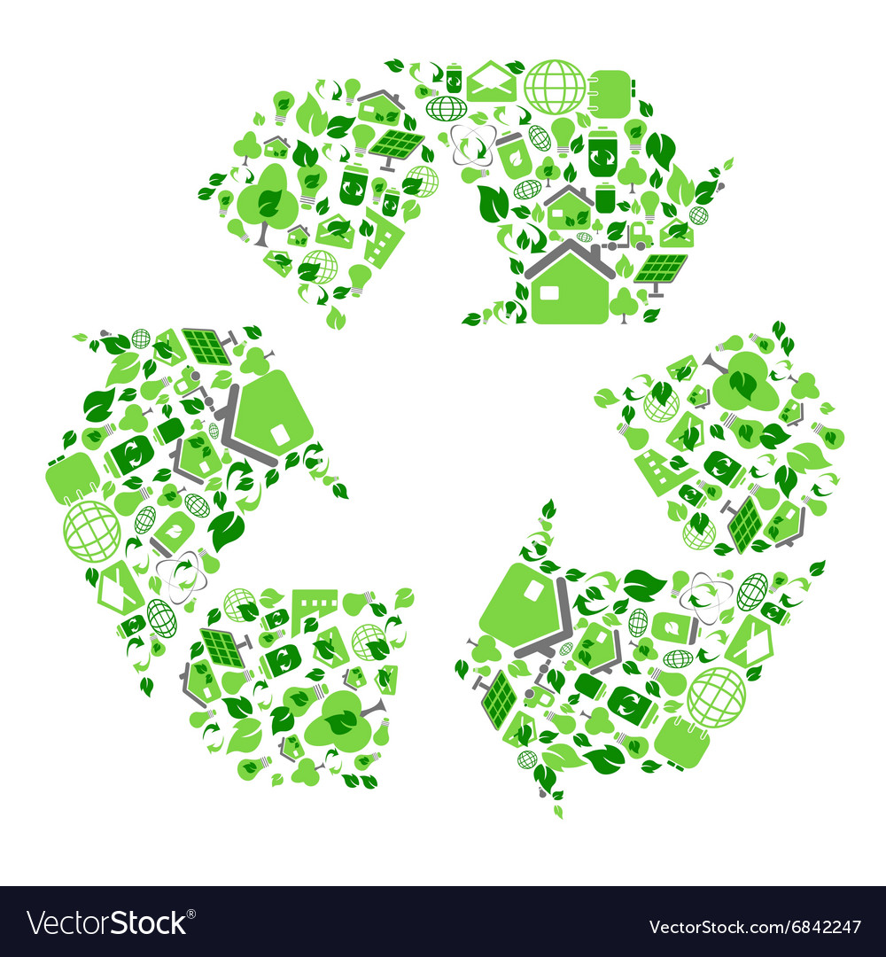 Green eco recycling symbol Royalty Free Vector Image