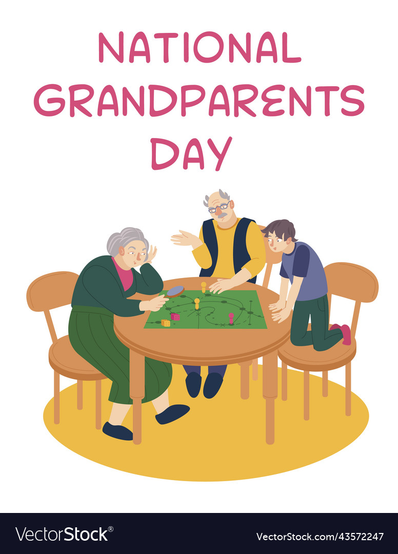 Happy national grandparents day greeting card Vector Image