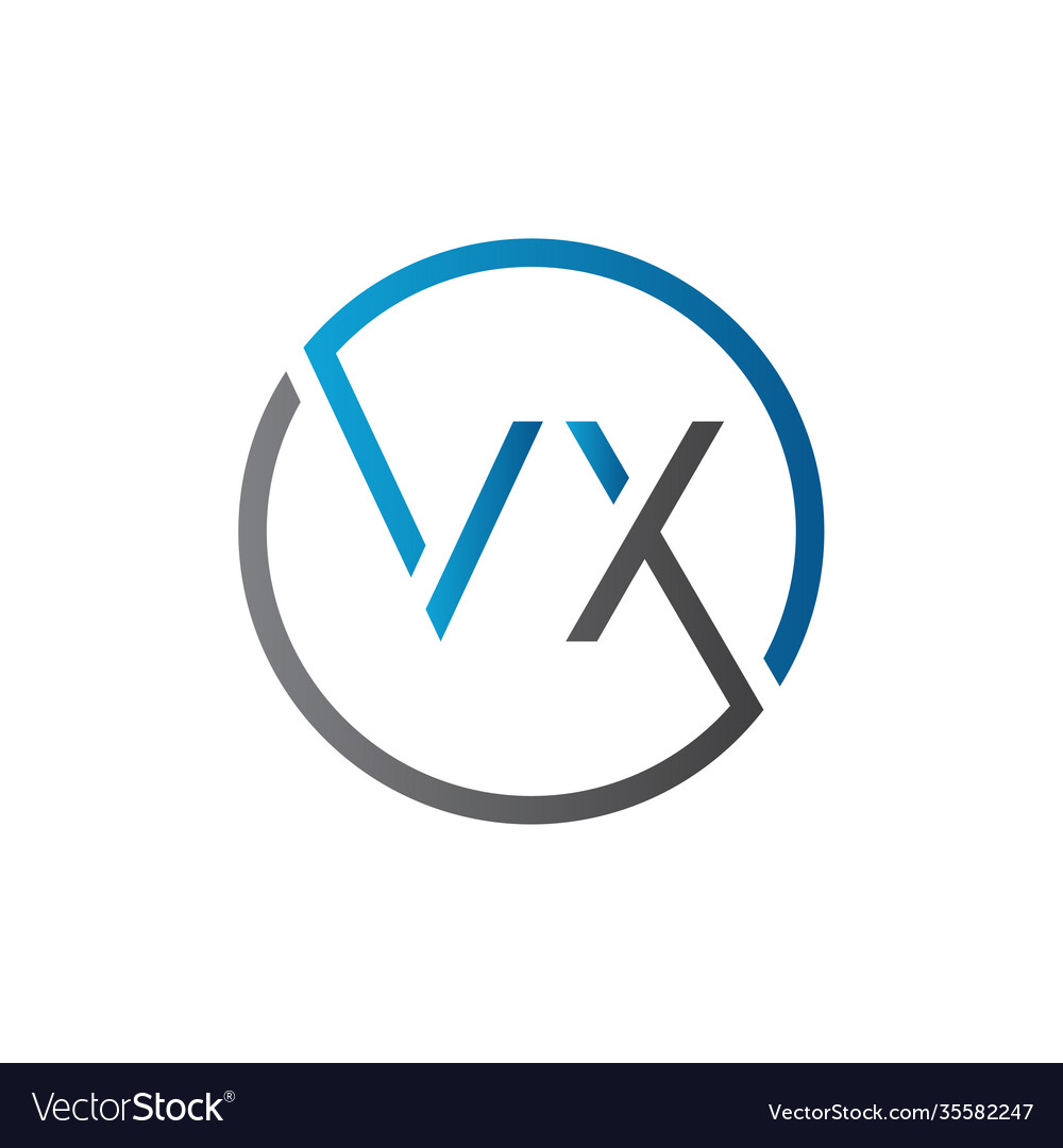 Initial circle vx letter logo creative typography Vector Image