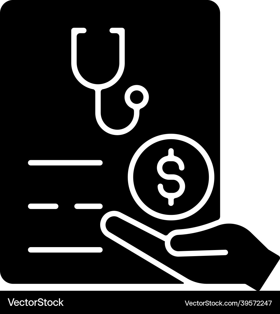 Paid sick days black glyph icon Royalty Free Vector Image