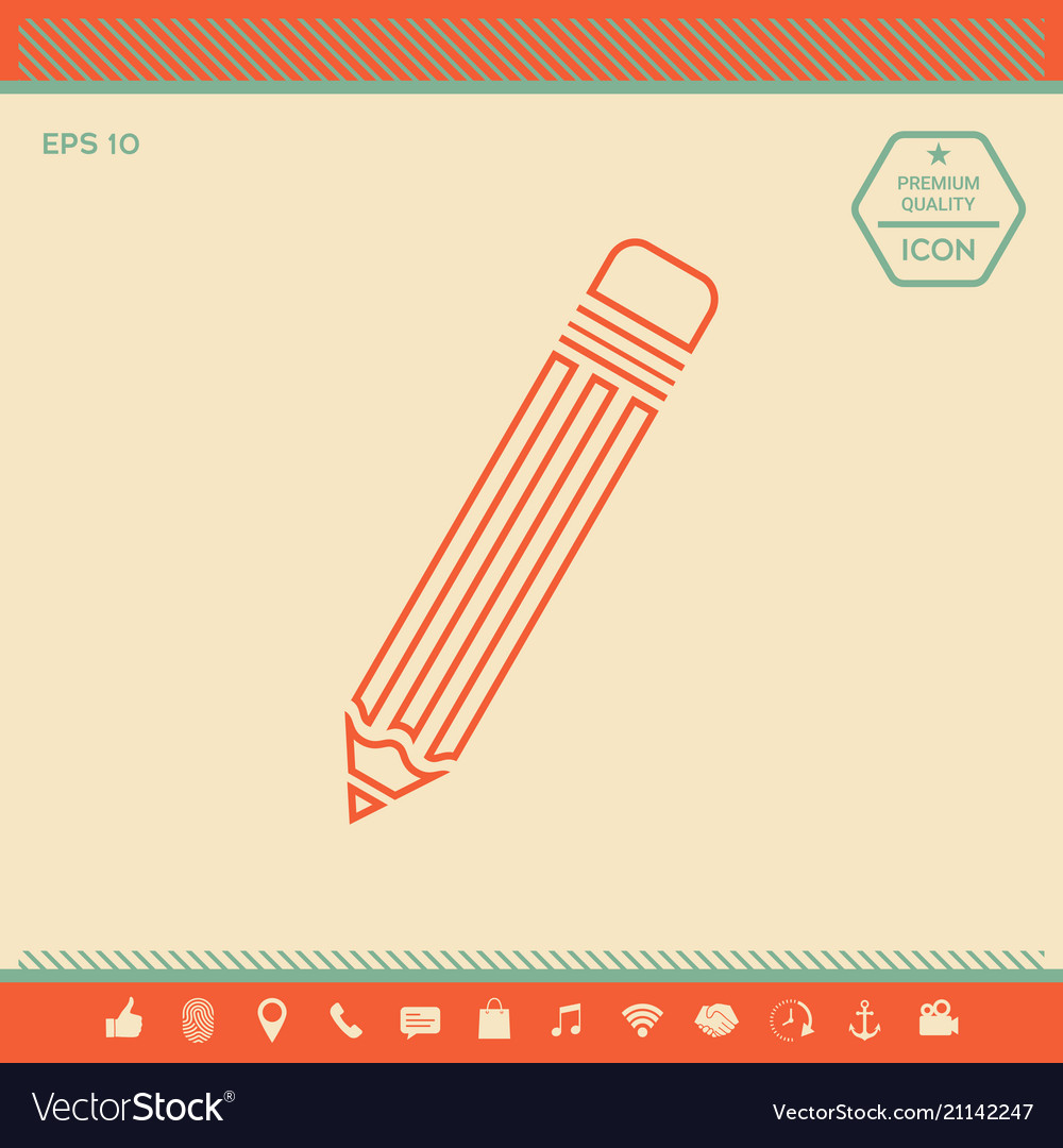 Pencil - line icon Royalty Free Vector Image - VectorStock