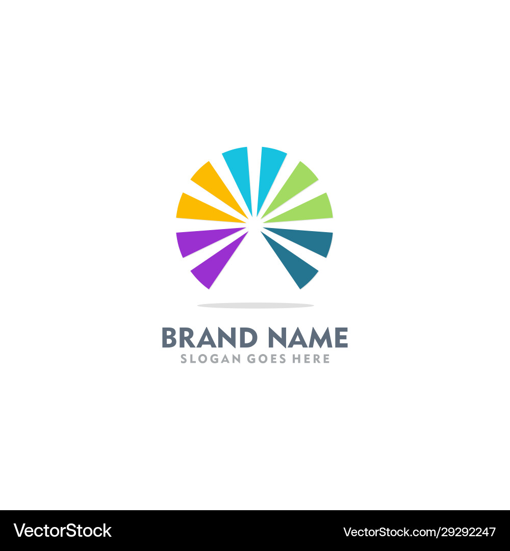 Round abstract spectrum colorful logo Royalty Free Vector