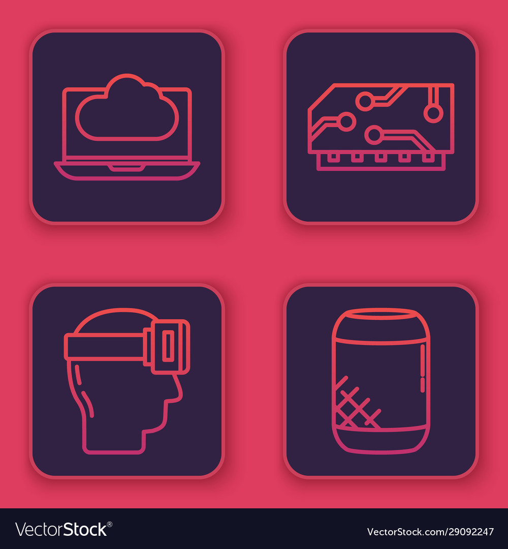 Set line cloud technology data transfer Royalty Free Vector Set line cloud technology data transfer Royalty Free Vector