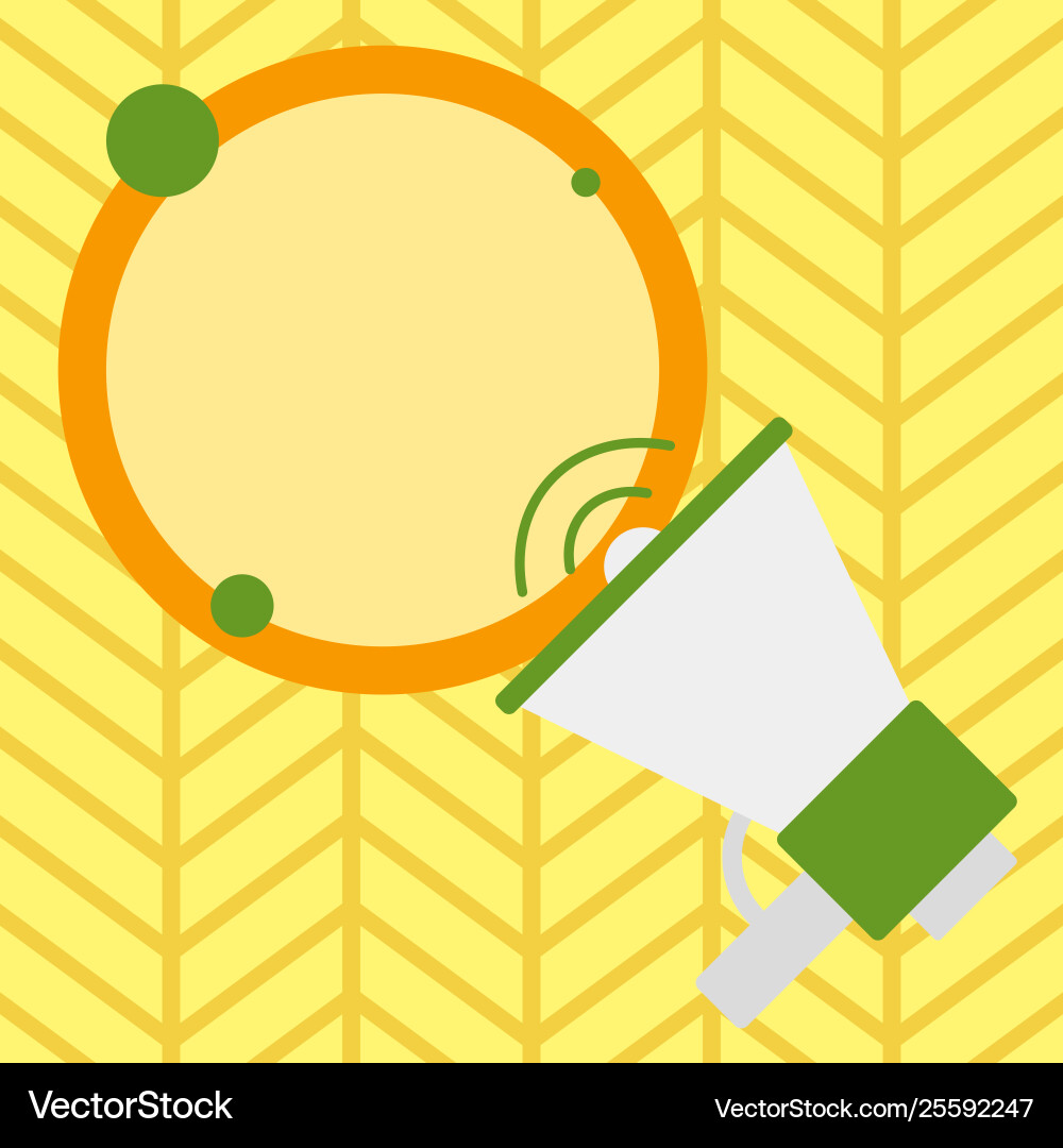 Speakingtrumpet with volume icon and blank round Vector Image